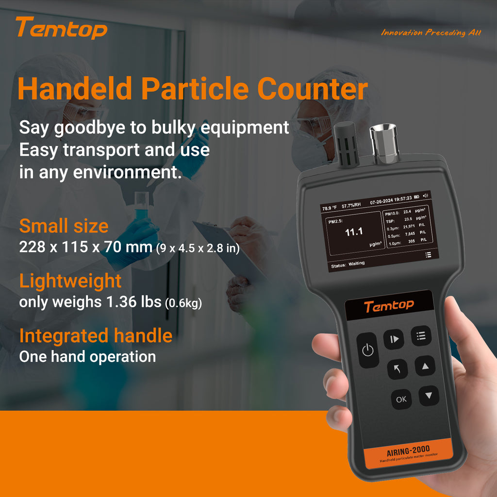 Temtop Airing 2000 Handheld Particle Counter Dust Monitor