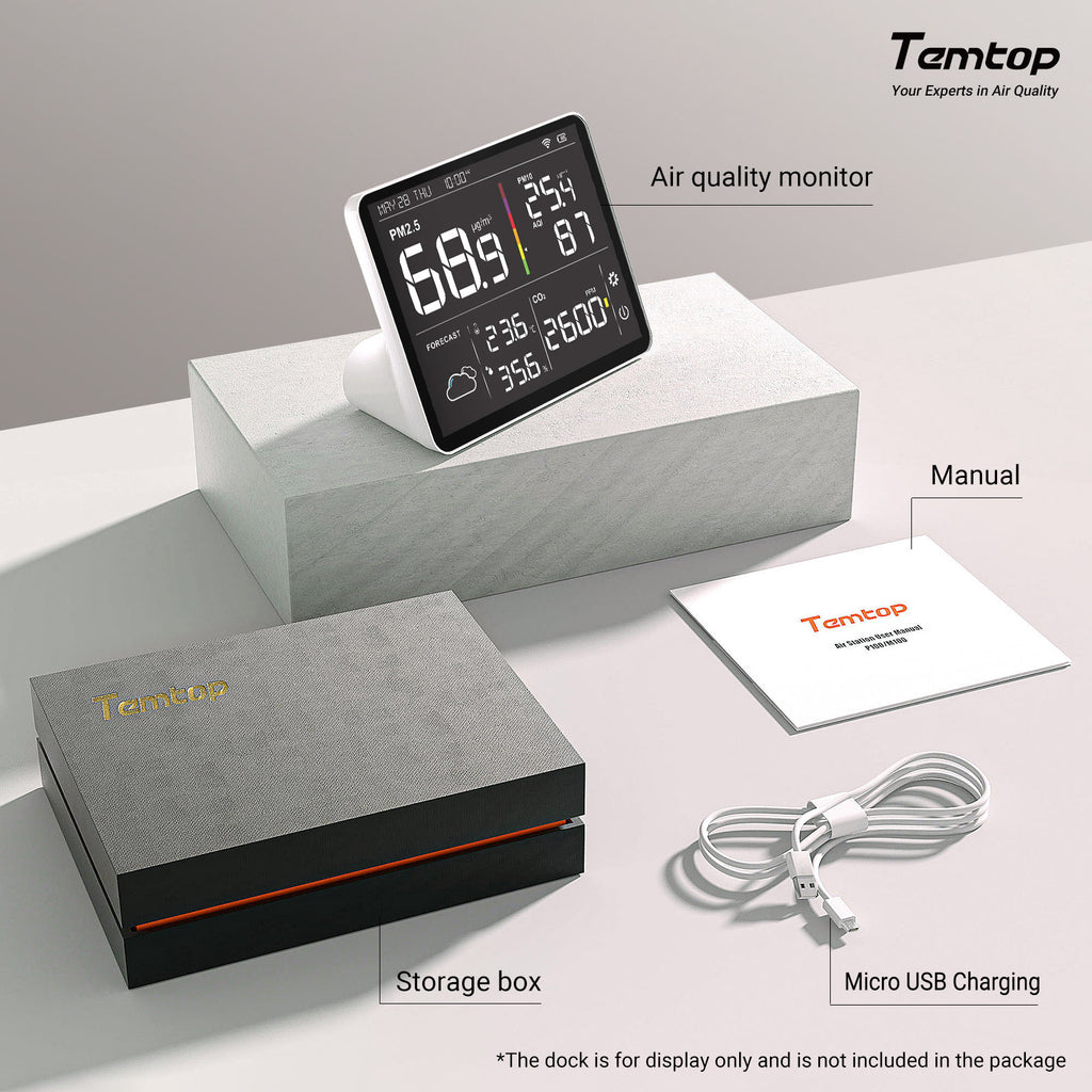 Temtop M100 Air Quality Monitor WiFi Smart Air Station PM2.5 PM10 CO2